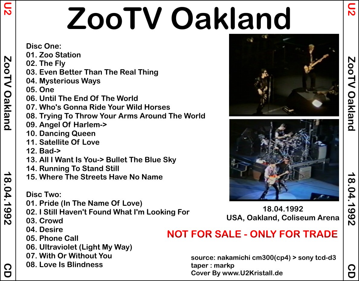 U2gigs.com cover » Audio » 1991-1996 - Zoo TV Tour » 04 - 1992 - 1st ...