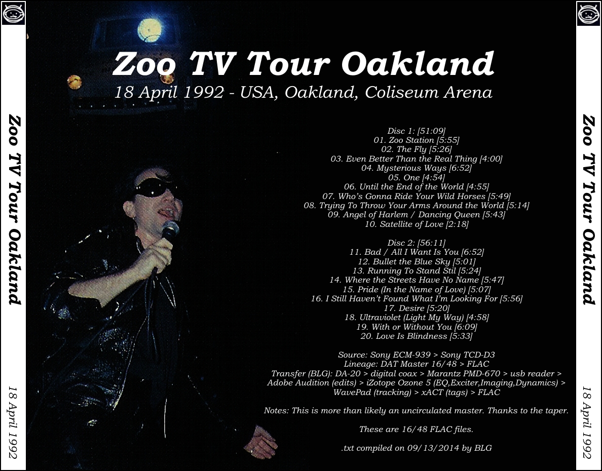 U2gigs.com cover » Audio » 1991-1996 - Zoo TV Tour » 04 - 1992 - 1st ...