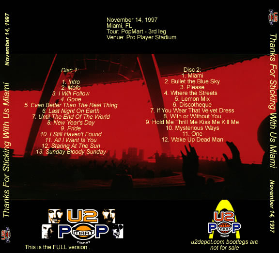 U2gigs.com cover » Audio » 1997-1999 - Popmart Tour » 05 - 1997 - 3rd ...